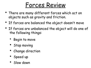 Balanced and Unbalanced Forces PowerPoint | PPTX