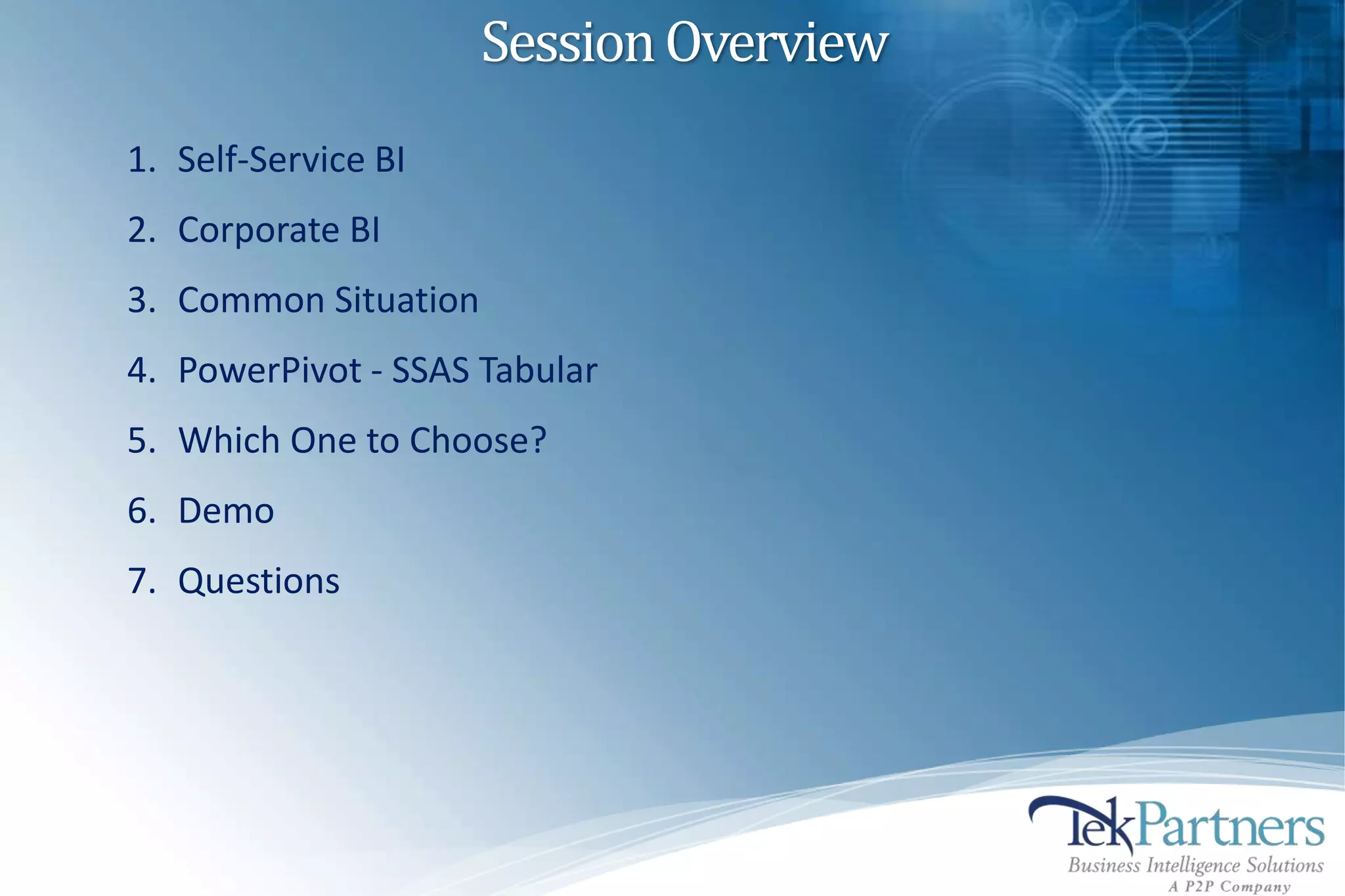 Balanced BI Approach (Power Pivot & SSAS Tabular) | PPT