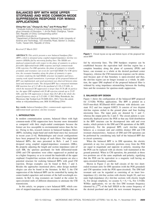 Balanced bpf with wide upper | PDF
