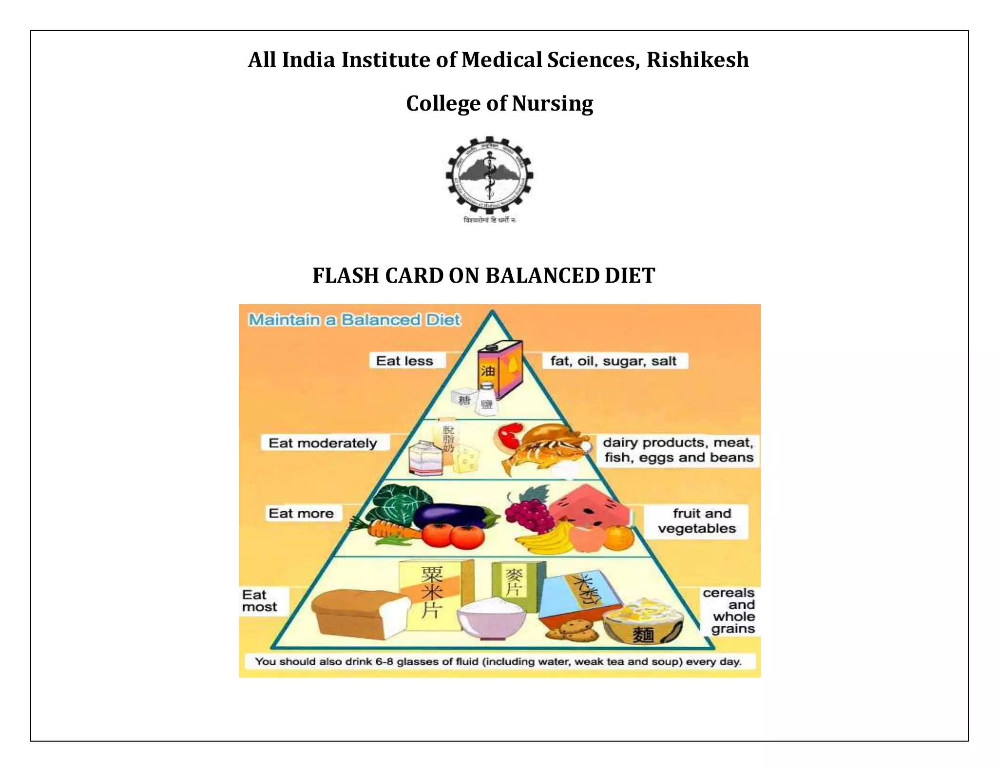 Balanced diet | DOCX