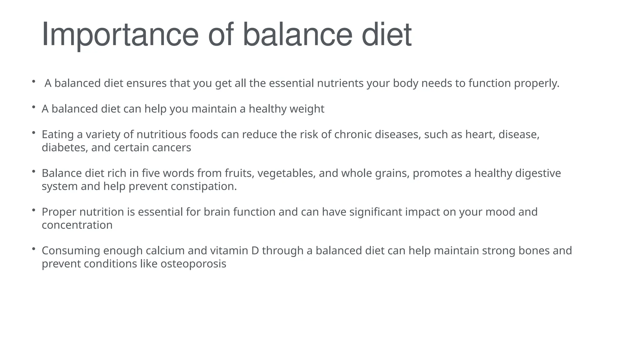 Power point presentation on Balanced diet.pptx. | PPTX