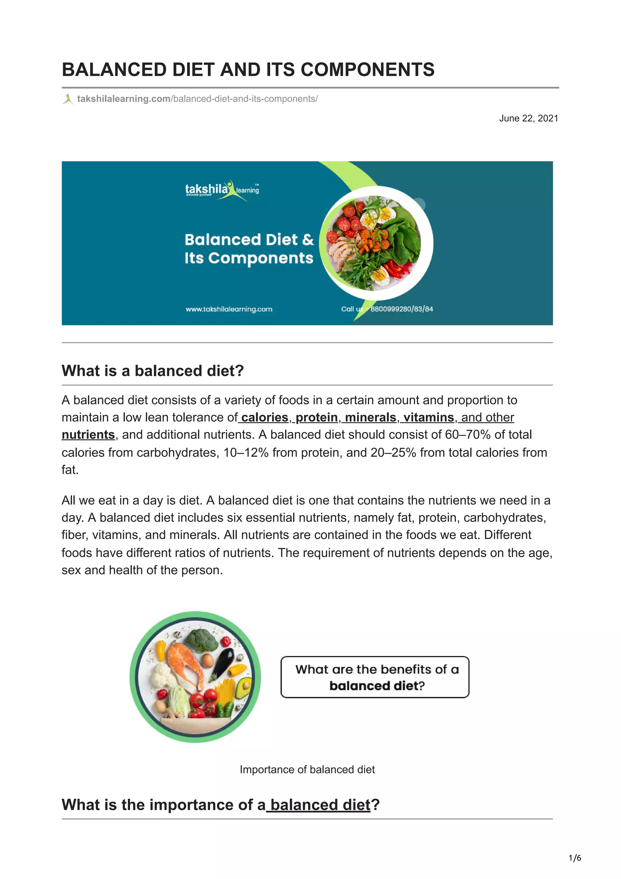 BALANCED DIET AND ITS COMPONENTS.pdf | Endocrine and Metabolic Diseases ...
