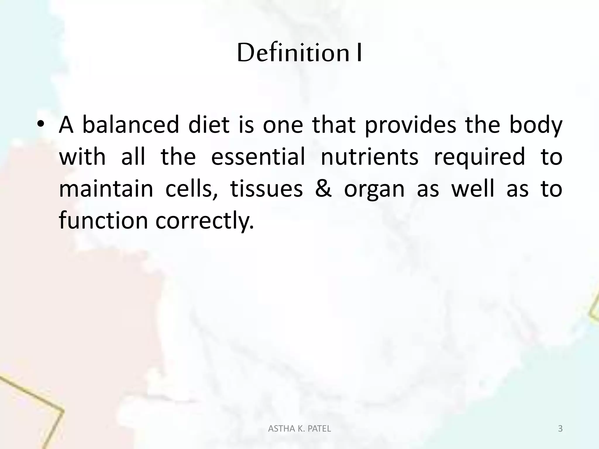 Balanced Diet | PPTX