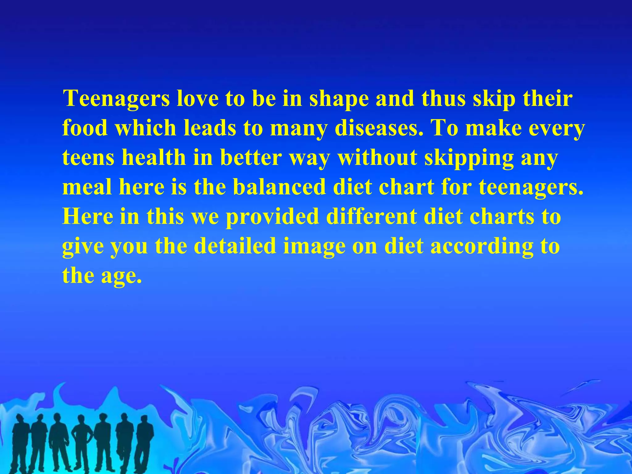 Balanced diet chart for teenagers | PPTX