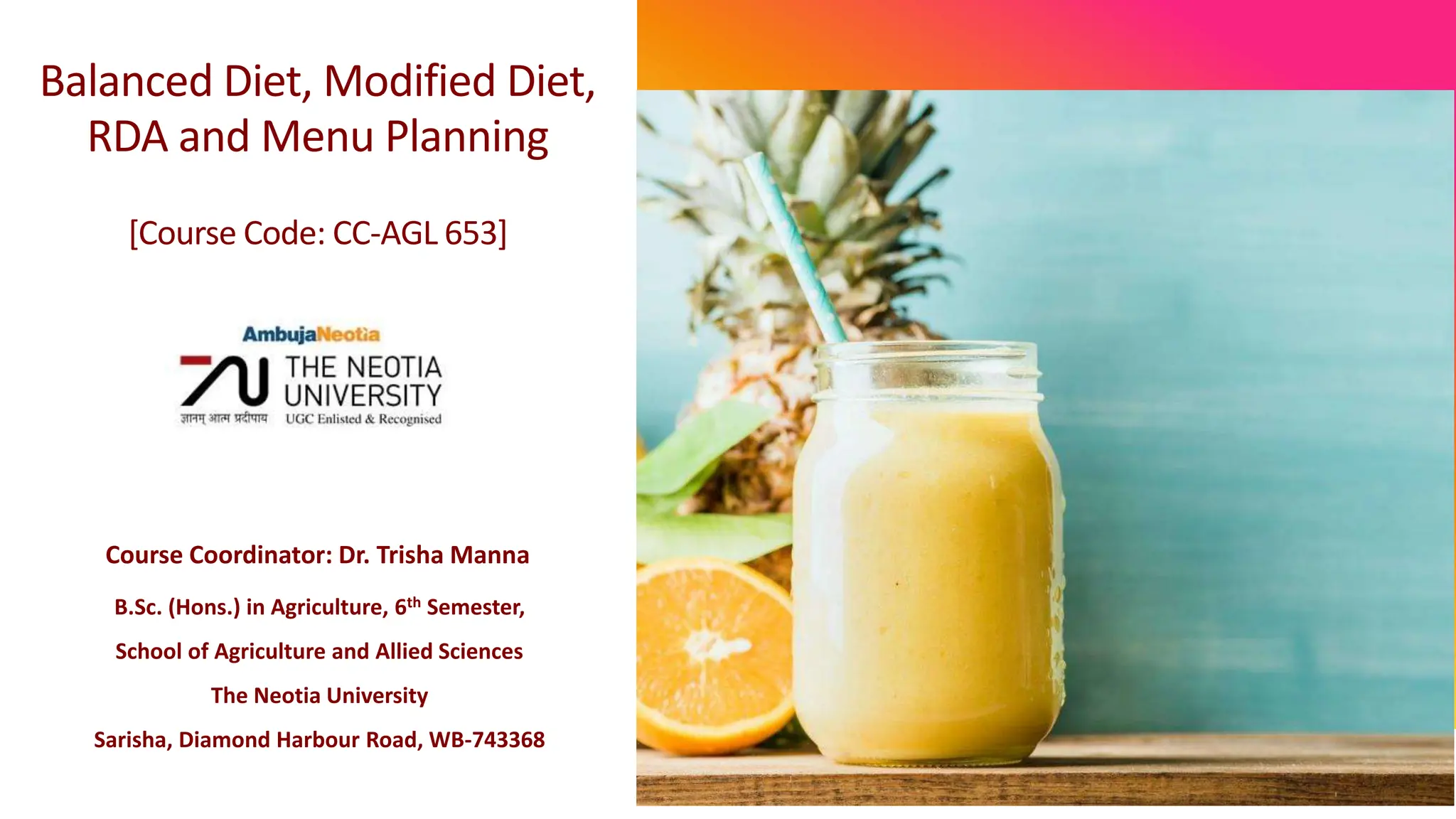 Balanced Diet, Modified Diet, RDA and Menu Planning.pptx