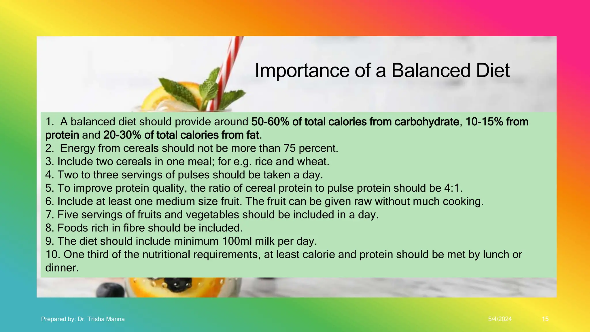 Balanced Diet, Modified Diet, RDA and Menu Planning.pptx | Ear, Nose ...