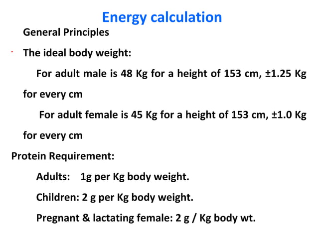 Diet Designing : BMR,SDA and Calorie intake calculation. | PPT