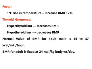 Diet Designing : BMR,SDA and Calorie intake calculation. | PPT