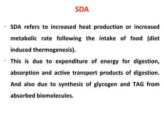 Diet Designing : BMR,SDA and Calorie intake calculation. | PPT