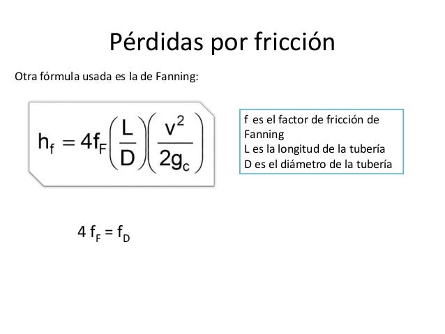Balance de energía con pérdidas de fricción