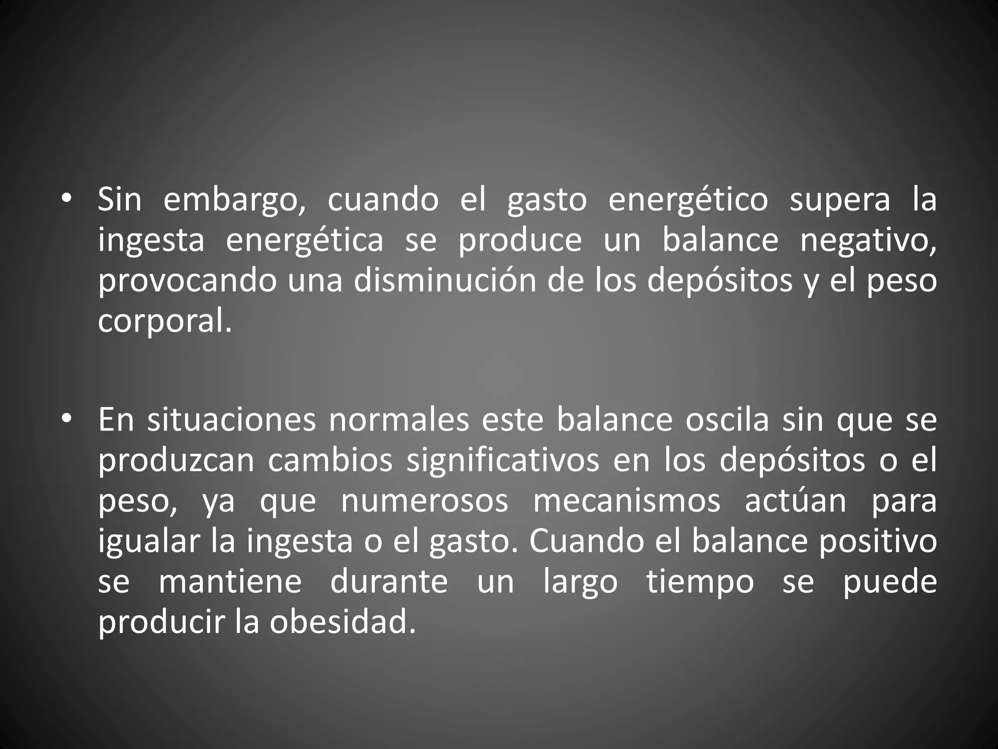 Balance de energía y control de peso | PPT