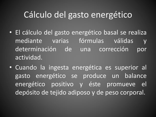 Balance de energía y control de peso | PPT