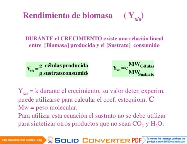 Balance de materia en bioprocesos