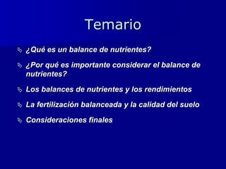 Balance De Nutrientes Apresid | PDF