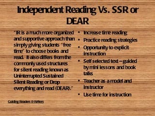 Independent Reading in the Primary Classroom | PPT