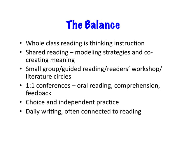 Balanced literacy in intermediate classrooms | PDF | Educational ...