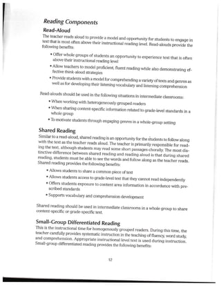 Balanced literacy instruction in the intermediate classroom | PDF