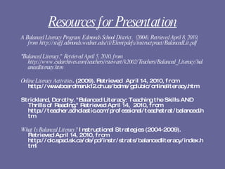 Balanced literacy program | PPT