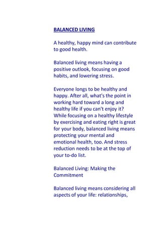 Balanced living | DOCX