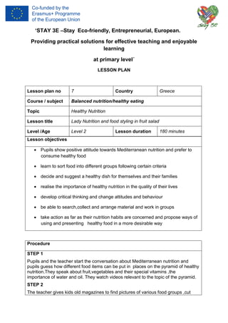 Balanced nutrition lesson plans' book | PDF