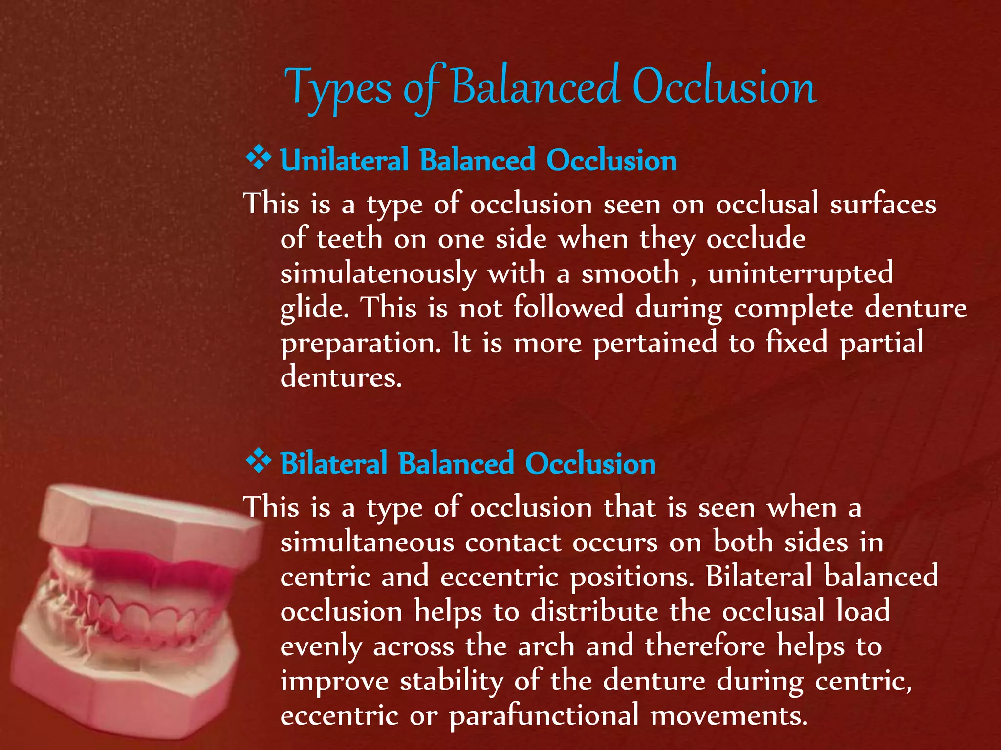 Balanced occlusion - Prosthodontics | PPTX