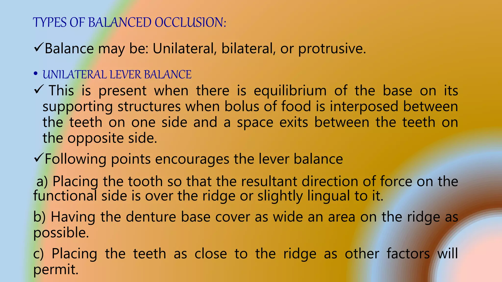Balanced occlusion | PPTX