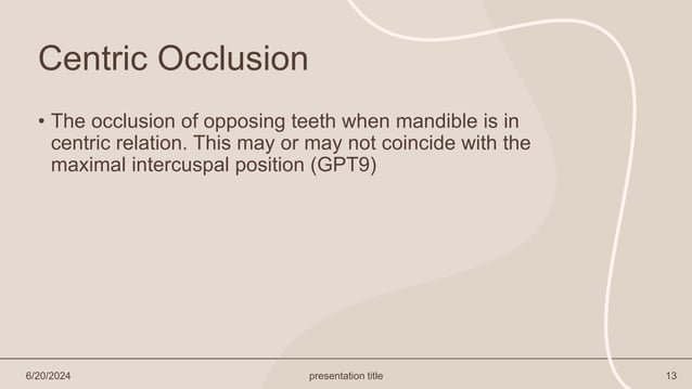 BALANCED OCCLUSION. pptx | PPTX