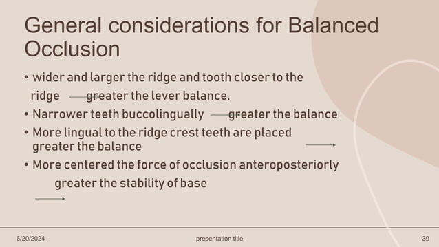 BALANCED OCCLUSION. pptx | PPTX