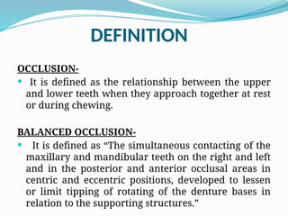 balanced occlusion 4th yr - Copy.jkhuihpptx | PPTX