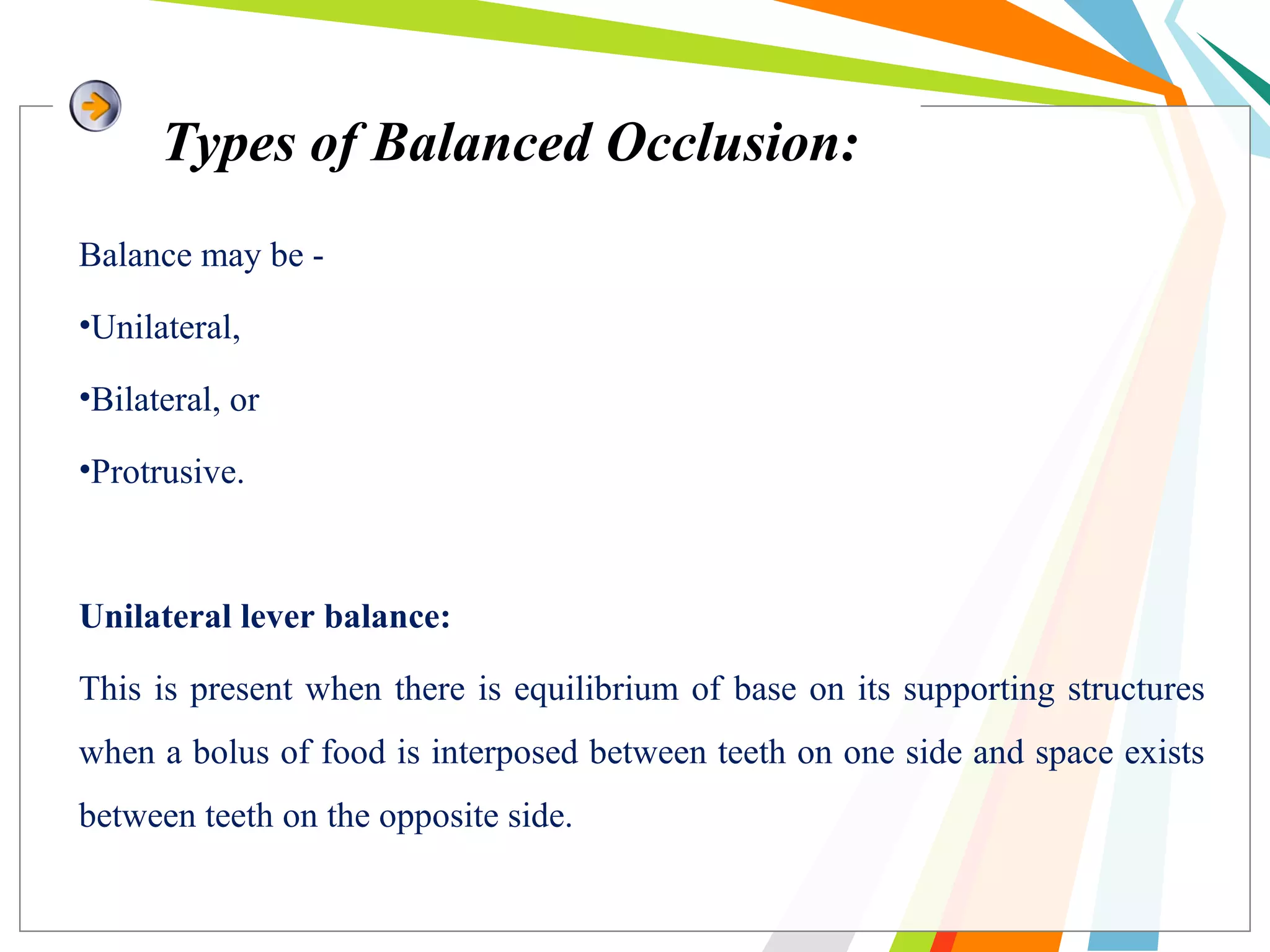 Balanced occlusion and its importance | PPT