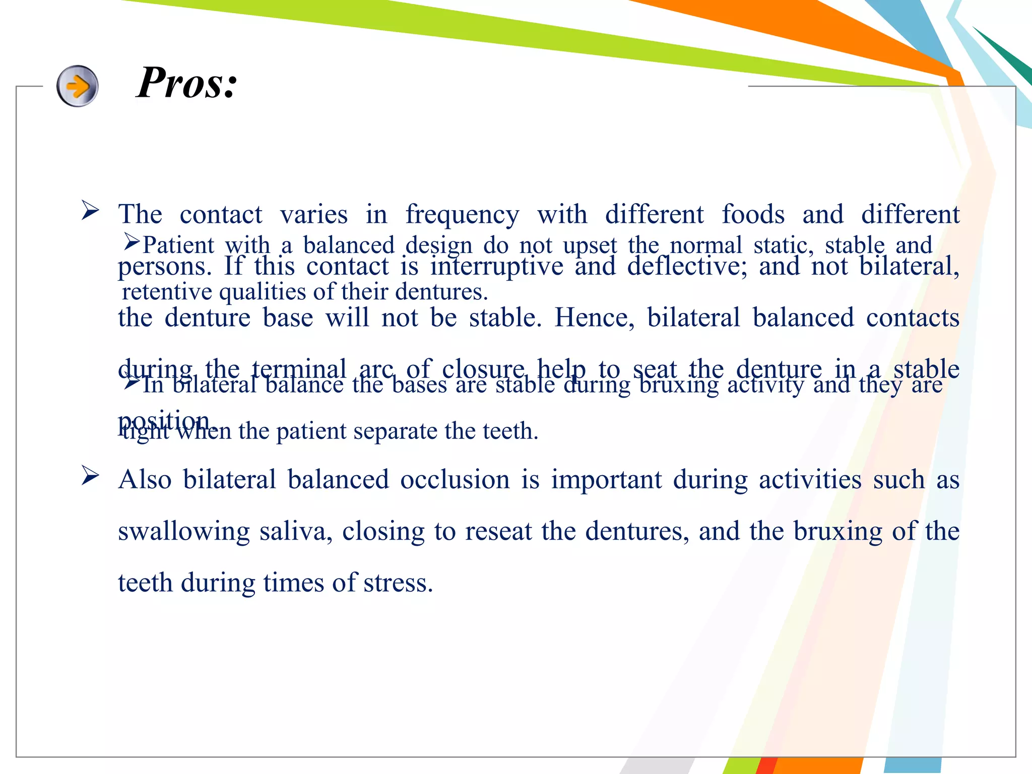 Balanced occlusion and its importance | PPT