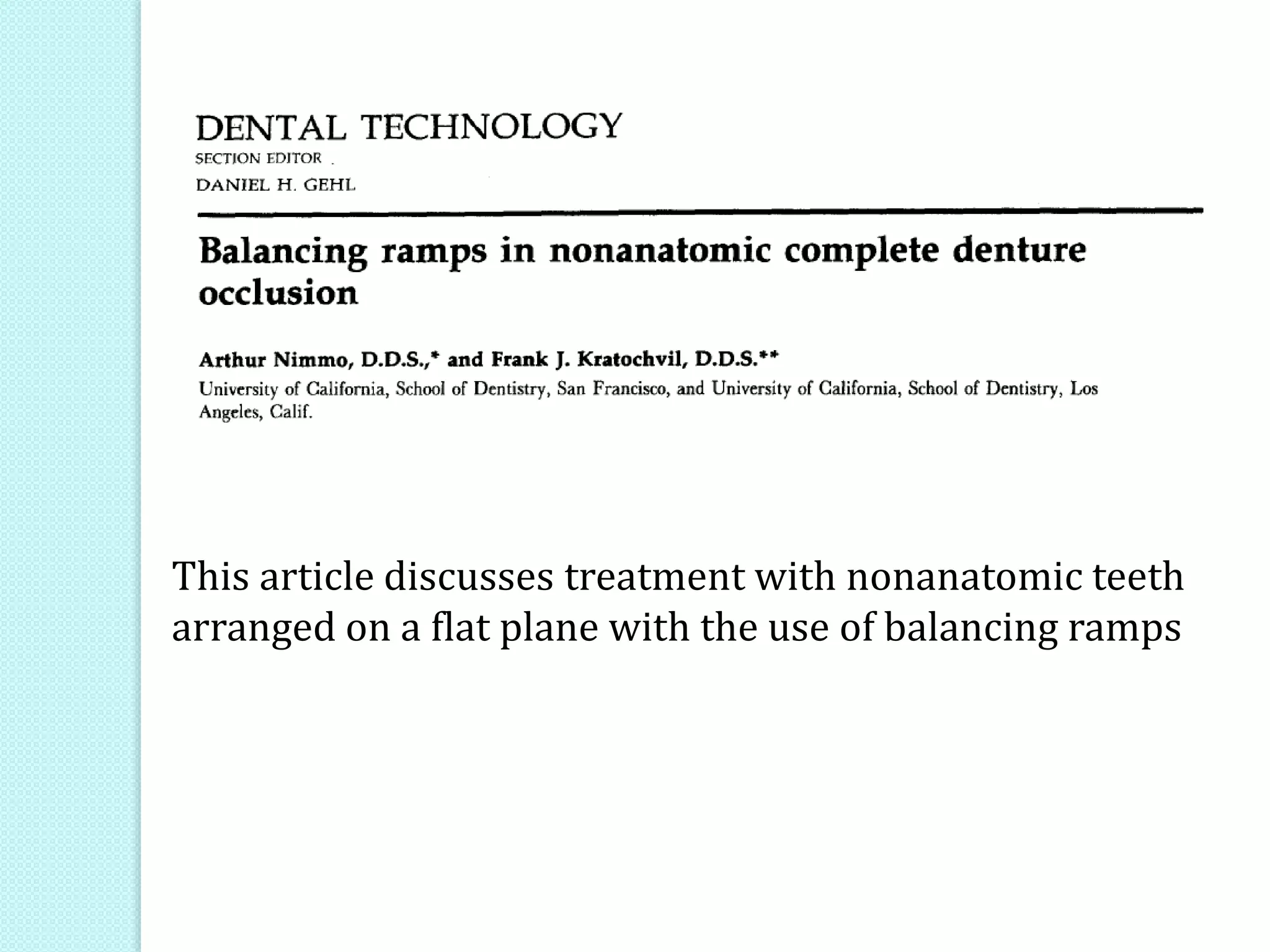 Balanced occlusion-different concepts | PPTX