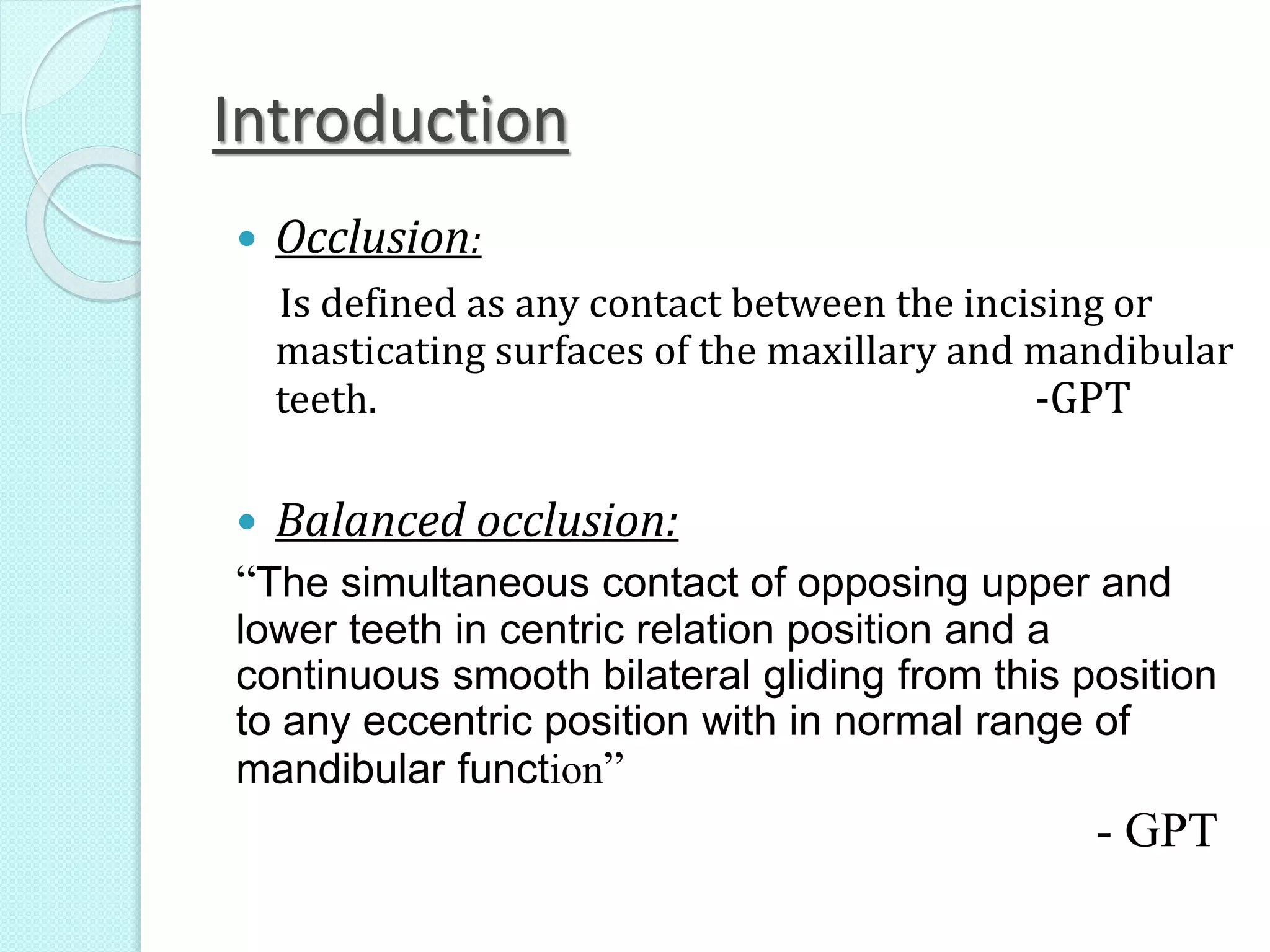 Balanced occlusion-different concepts | PPTX