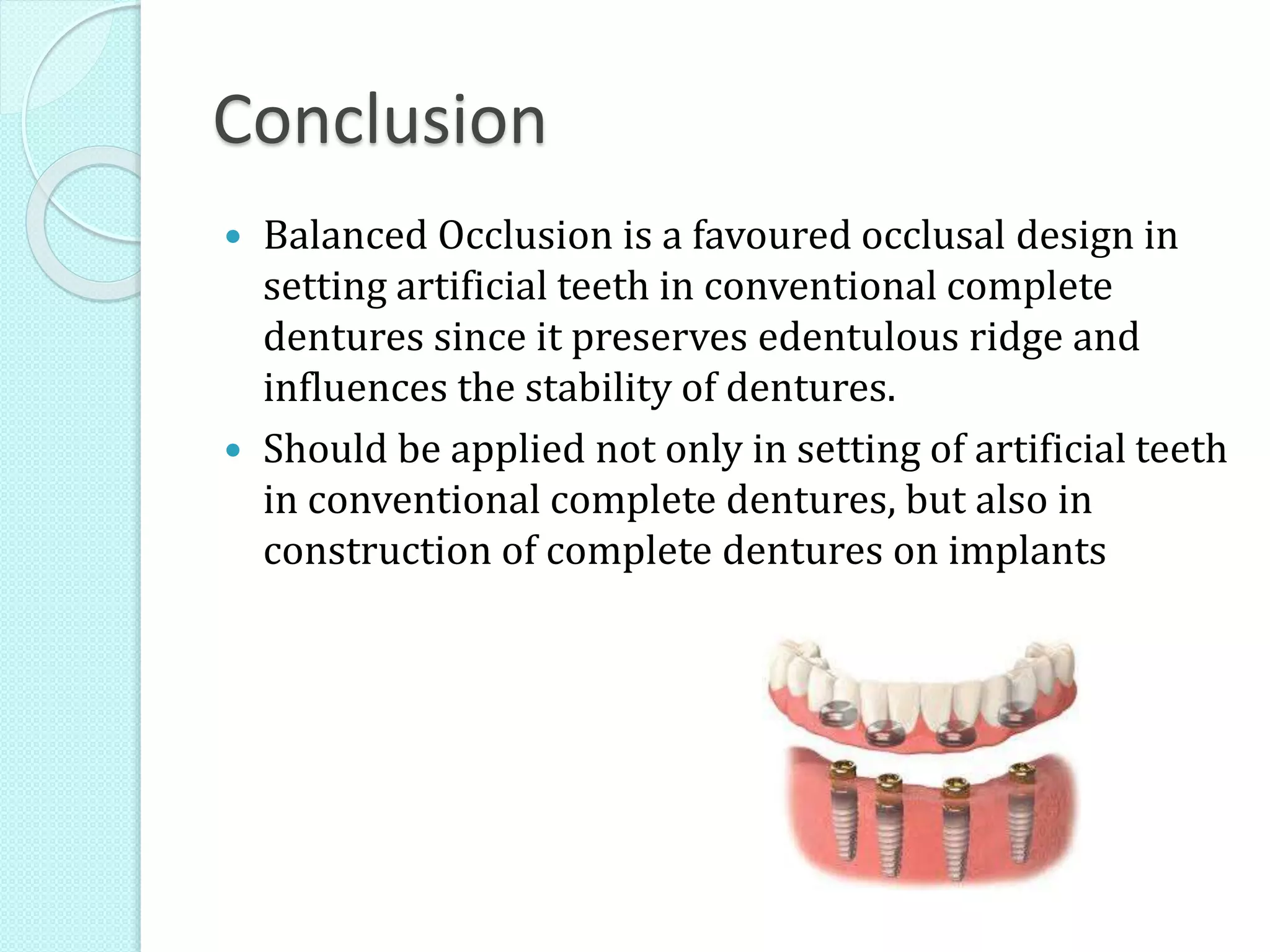 Balanced occlusion-different concepts | PPTX