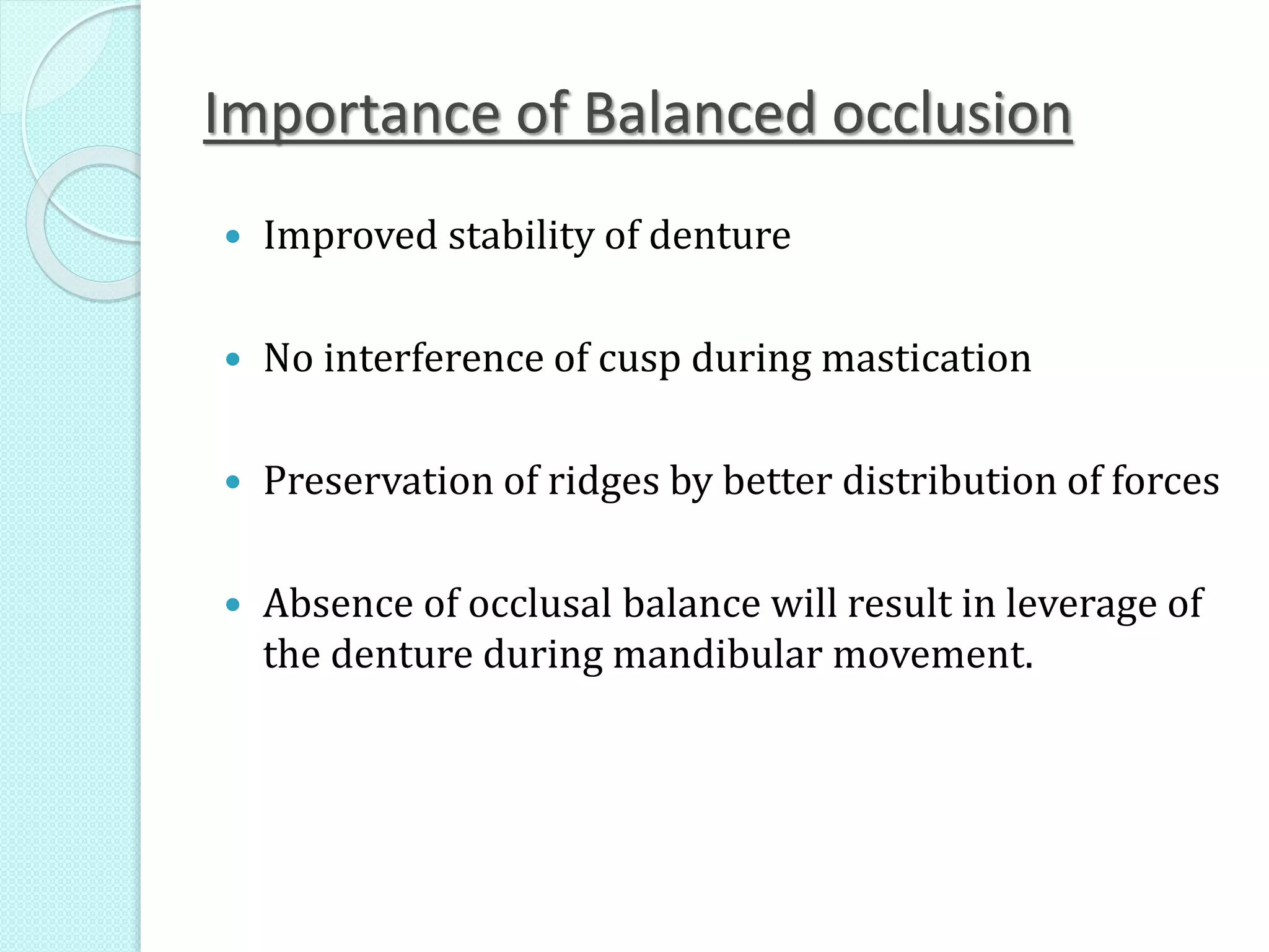 Balanced occlusion-different concepts | PPTX