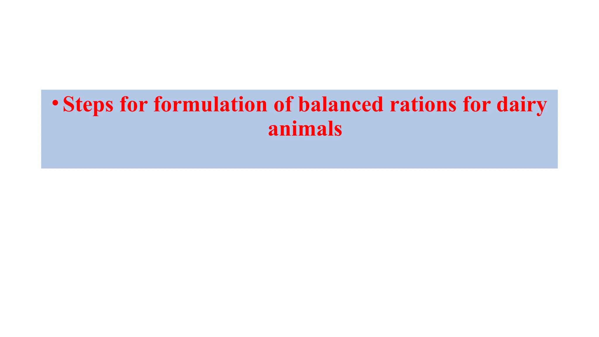 Balanced ration feeding of the livestock | PPTX