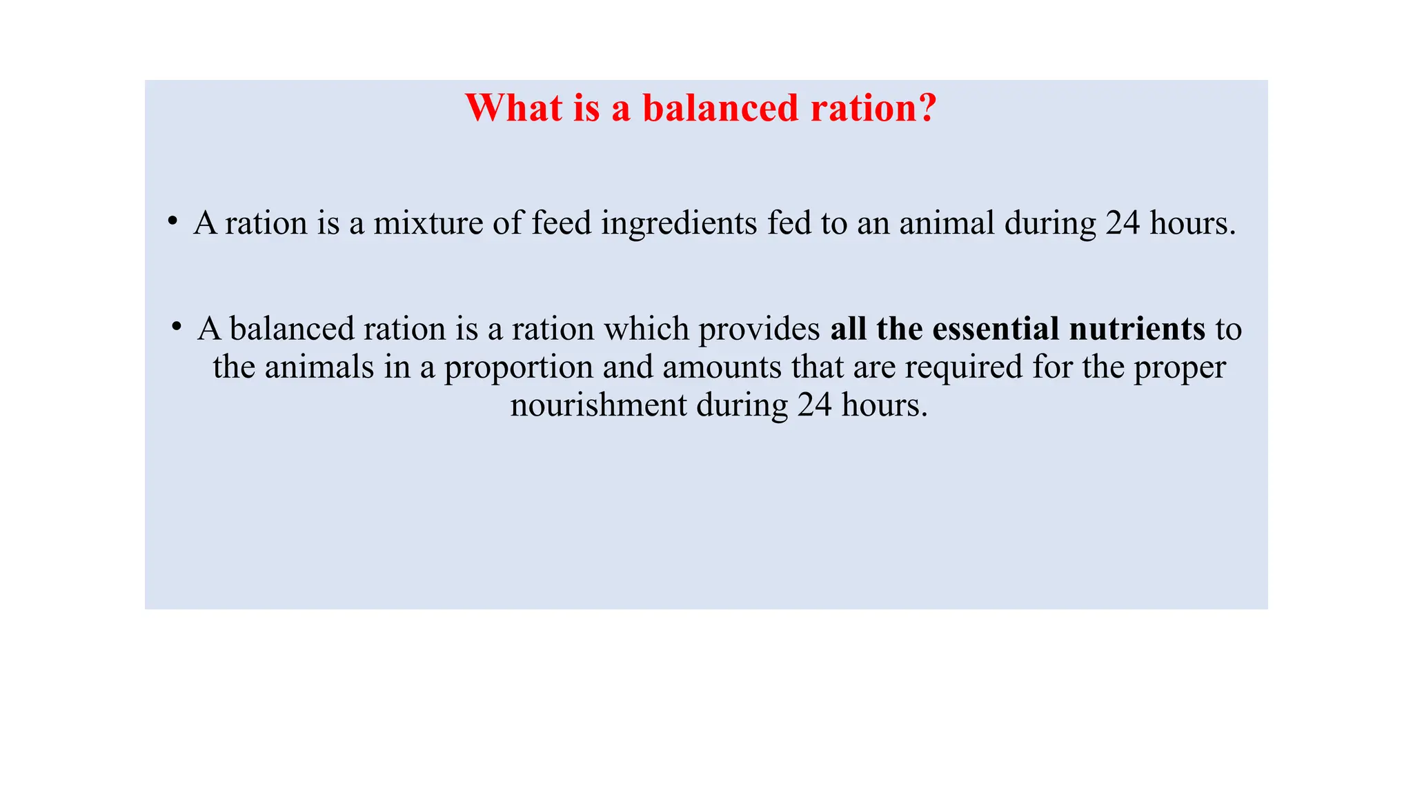 Balanced ration feeding of the livestock | PPTX