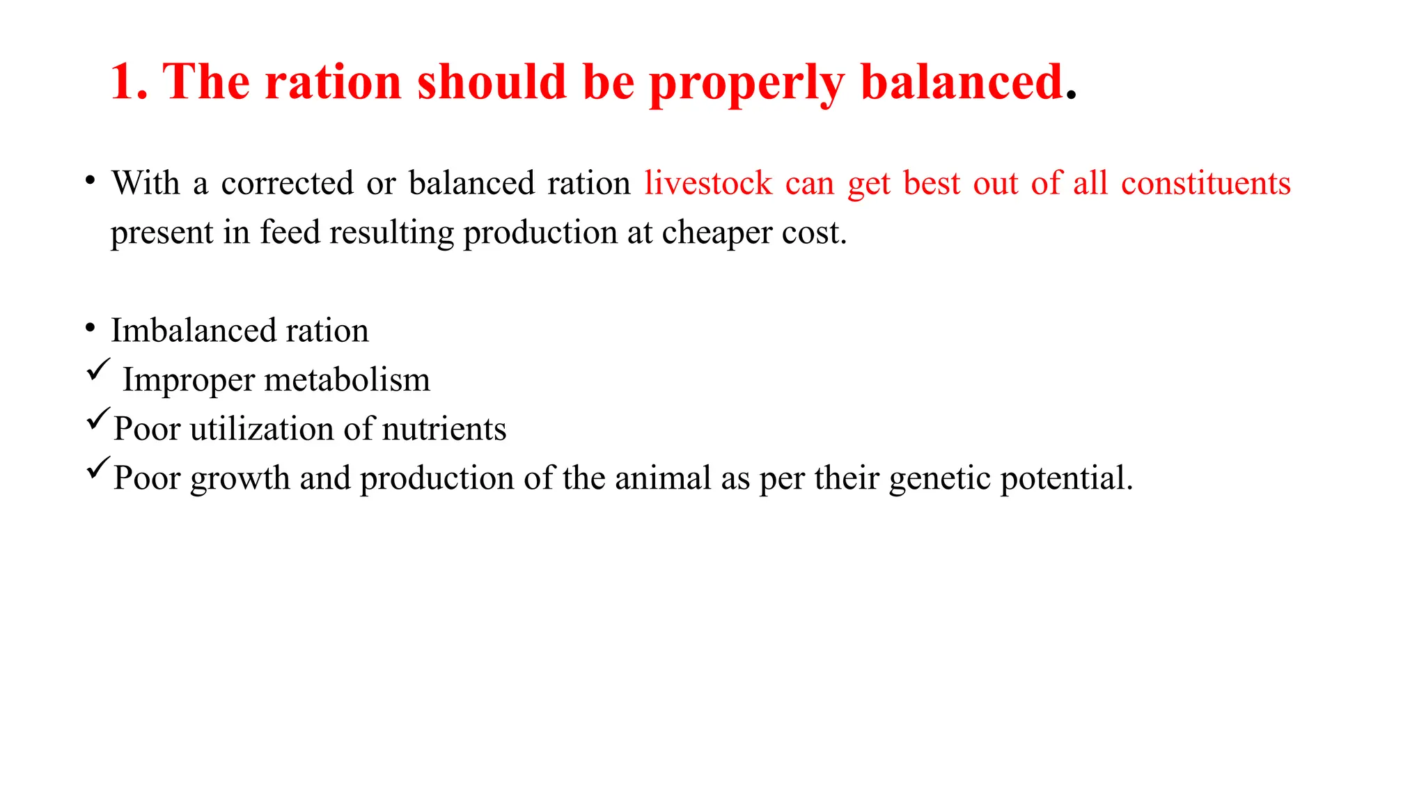 Balanced ration feeding of the livestock | PPTX