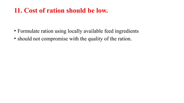 Balanced ration feeding of the livestock | PPTX