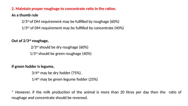 Balanced ration feeding of the livestock | PPTX