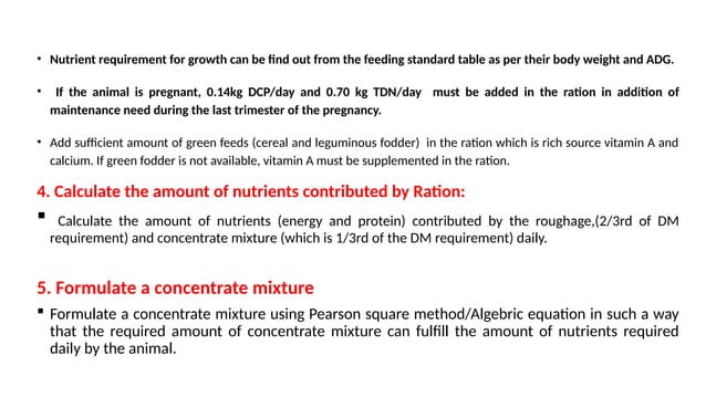 Balanced ration feeding of the livestock | PPTX