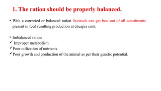Balanced ration feeding of the livestock | PPTX