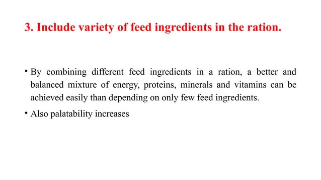 Balanced ration feeding of the livestock | PPTX