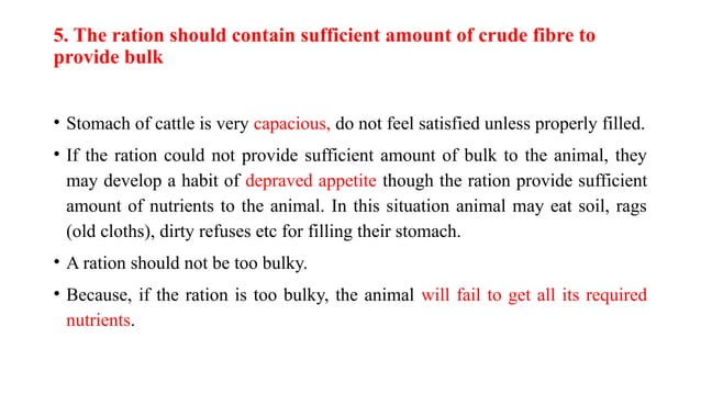 Balanced ration feeding of the livestock | PPTX
