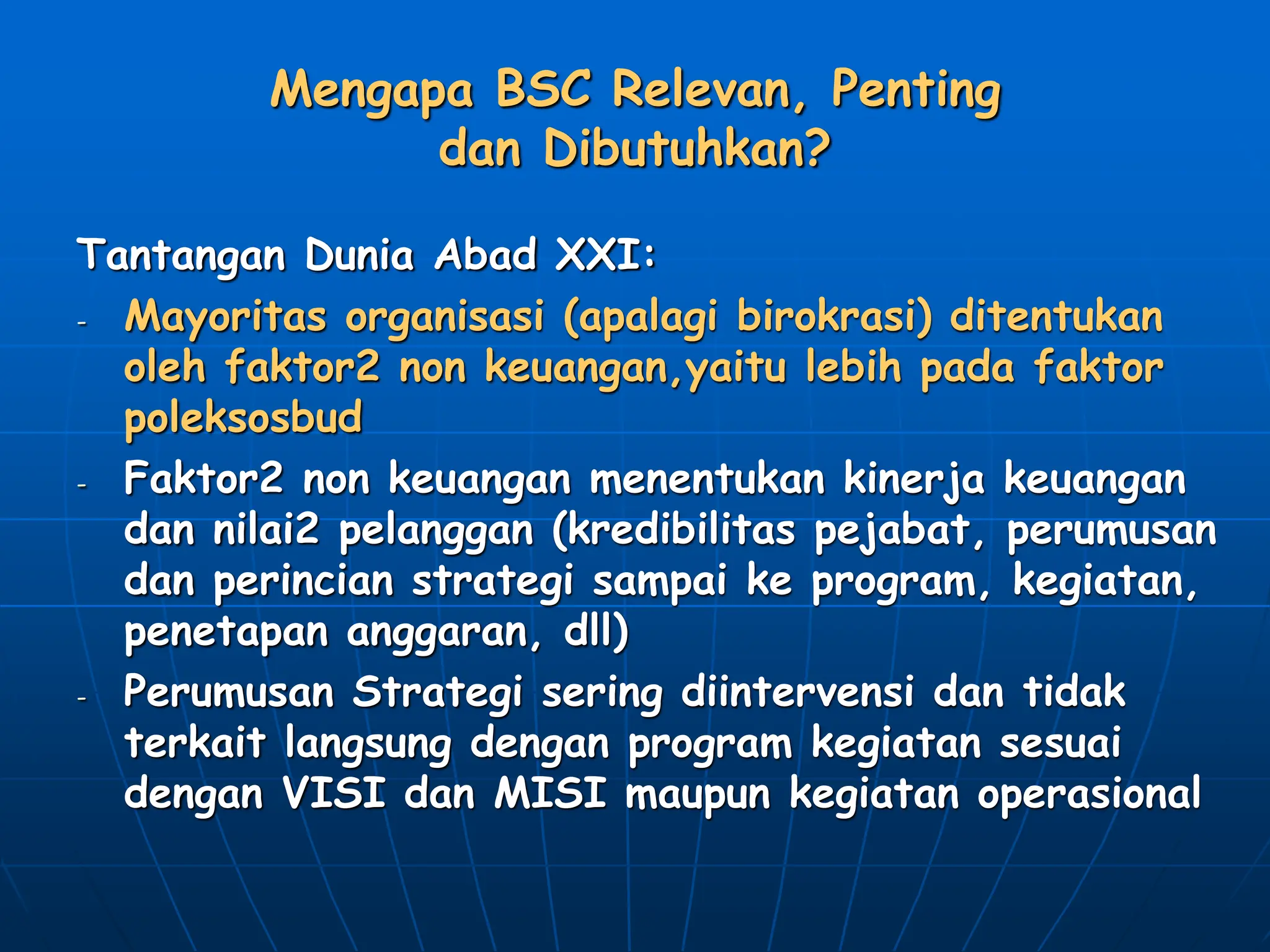 The balanced scorecard involves measuring four main aspects of a ...
