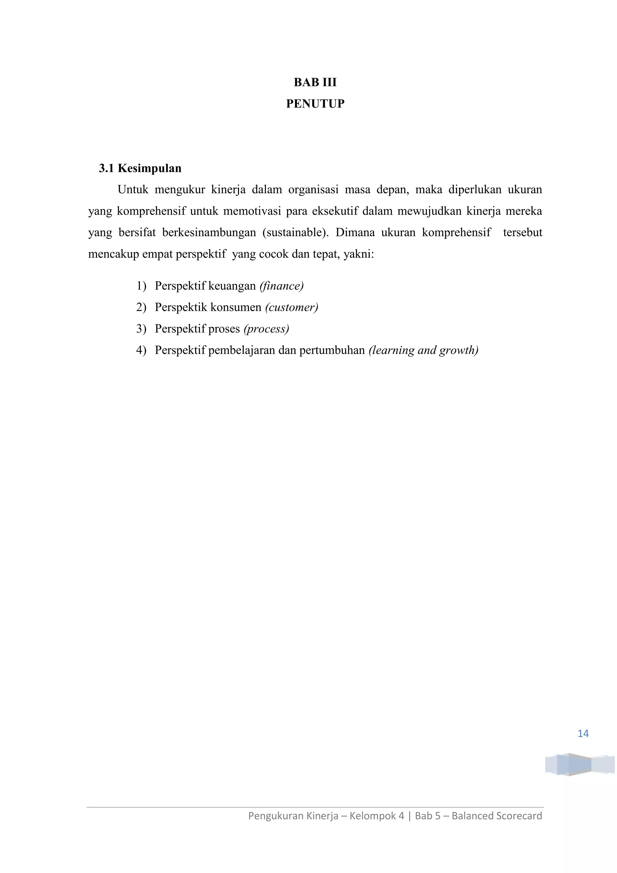 Balanced Scorecard - Pengukuran Kinerja | PDF