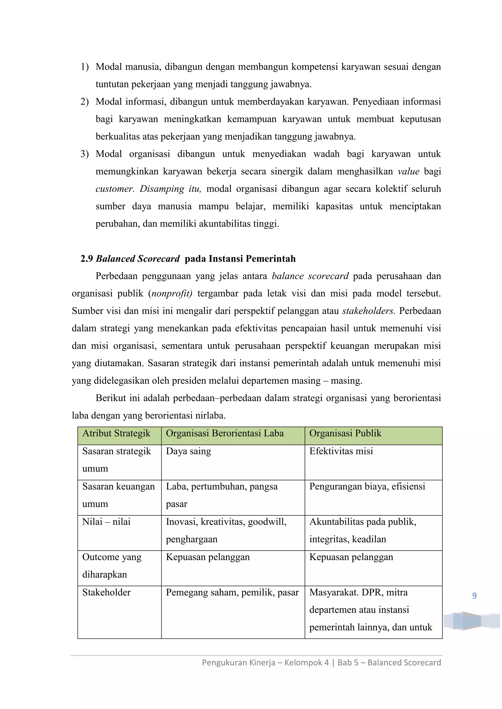 Balanced Scorecard - Pengukuran Kinerja | PDF
