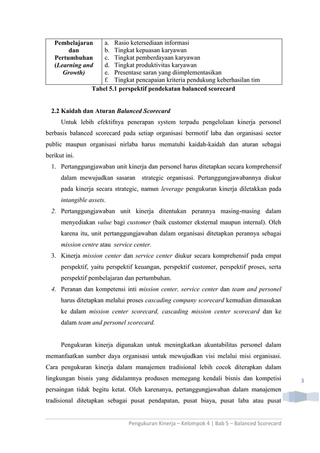 Balanced Scorecard - Pengukuran Kinerja | PDF