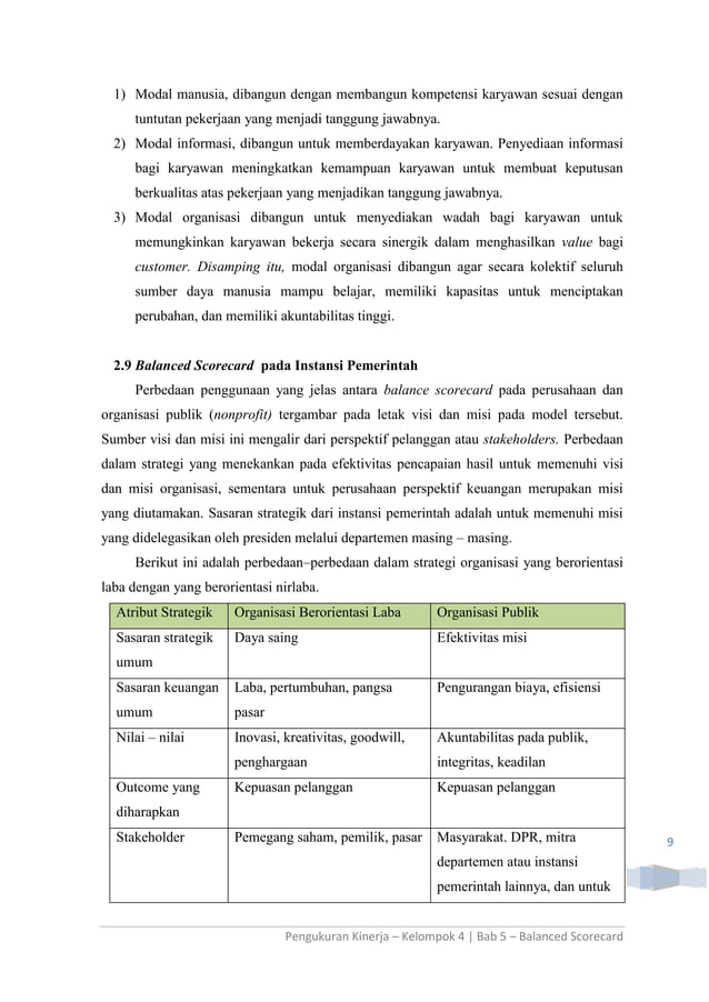 Balanced Scorecard - Pengukuran Kinerja | PDF