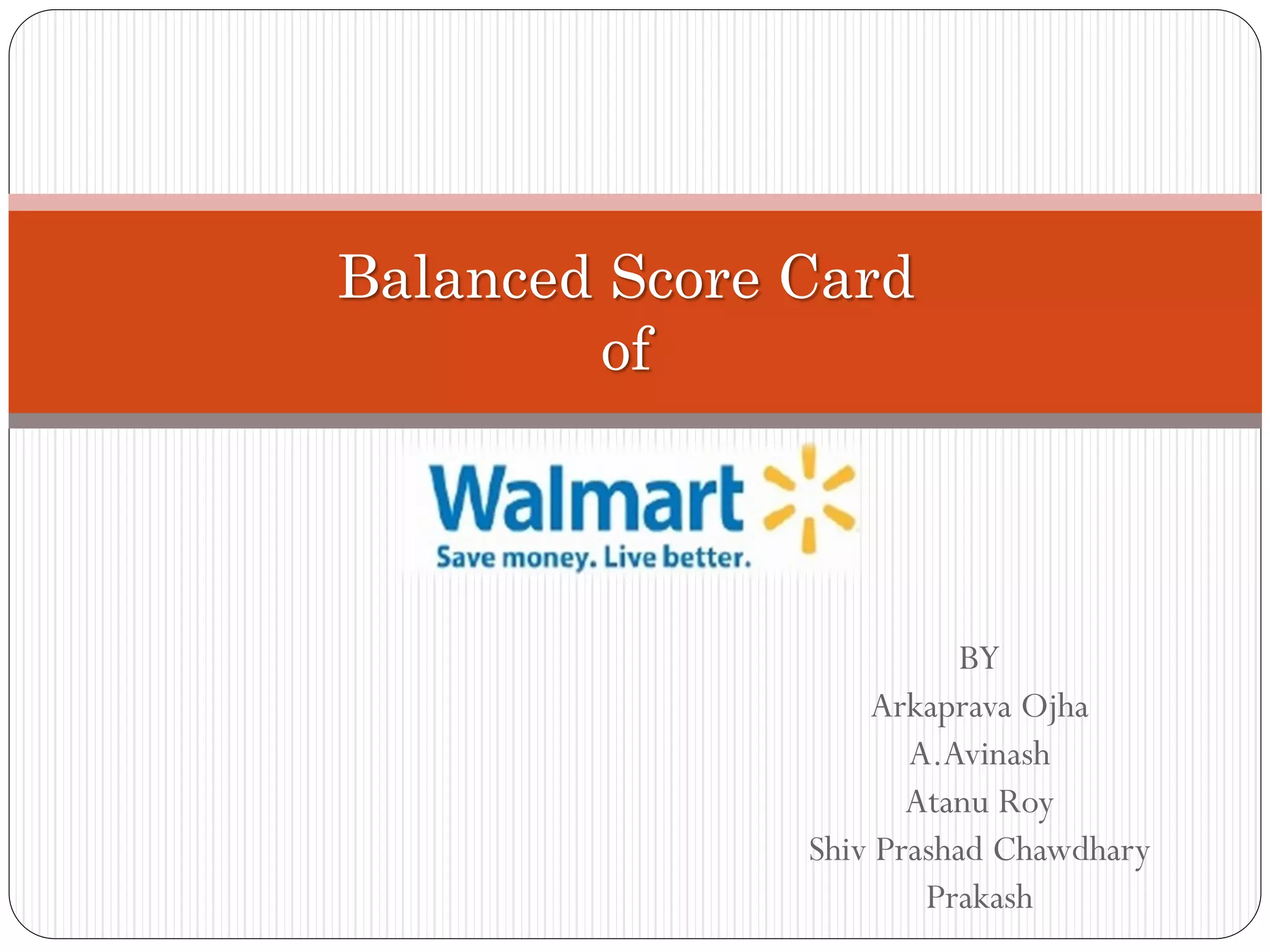 Balanced score card of Walmart | PDF